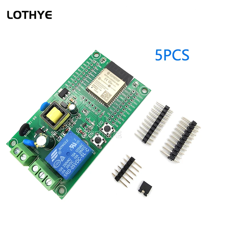 5PCS AC Powered 1R ESP32-WROOM WIFI Bluetooth BLE Single Relay ESP32 Development Board AC-DC ...