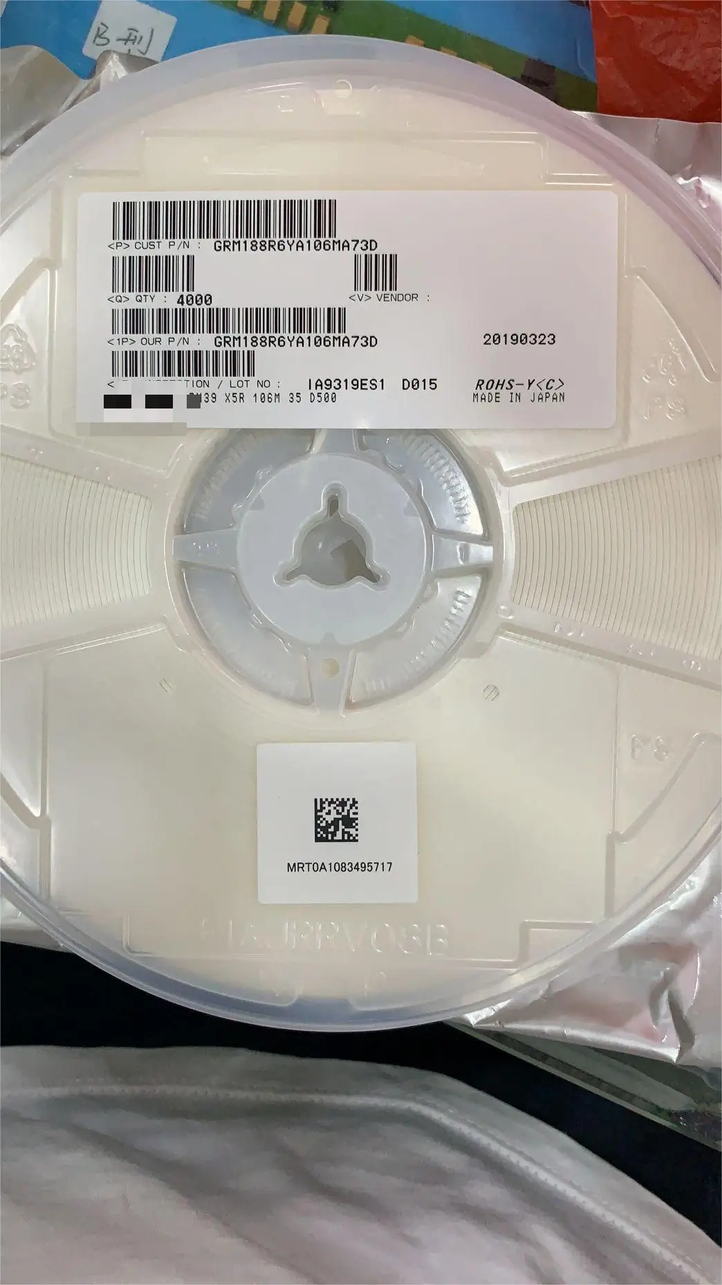 100pcs/LOT GRM188R6YA106MA73D 0603 10UF 106M 35V X5R Multilayer Ceramic Capacitors MLCC SMD/SMT ...