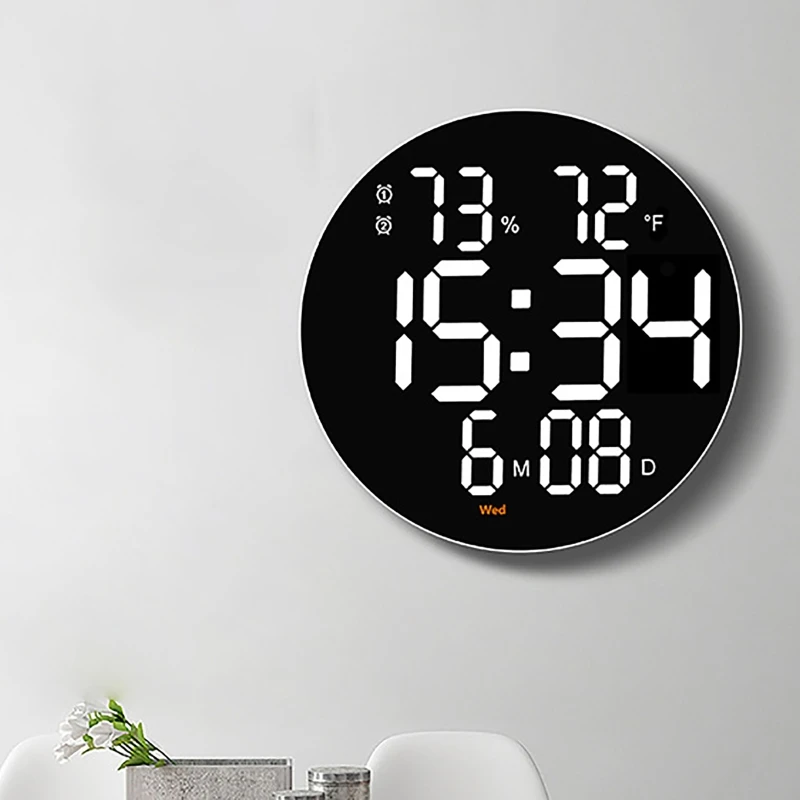 Round Digital Wall Clock
