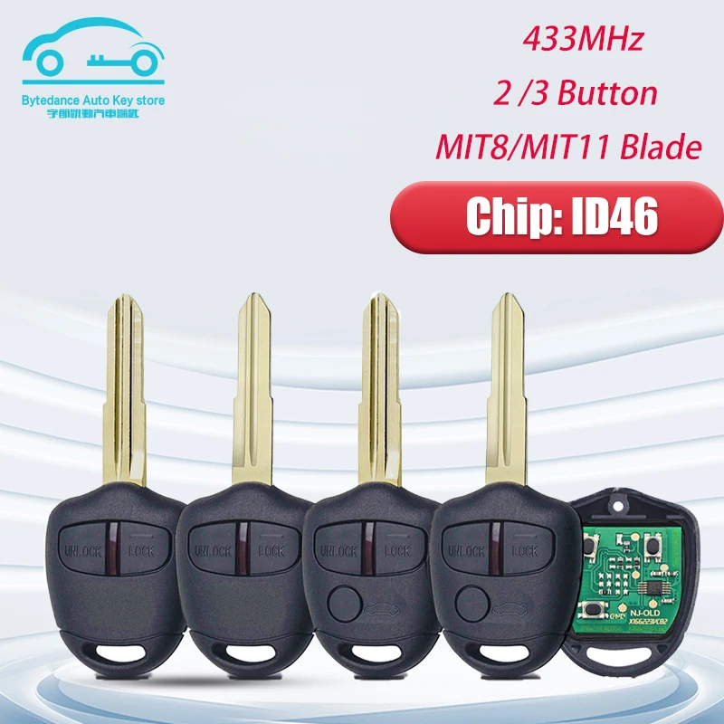 BEST KEY 2 3 Buttons Car Remote Key For Mitsubishi Outlander Pajero ...