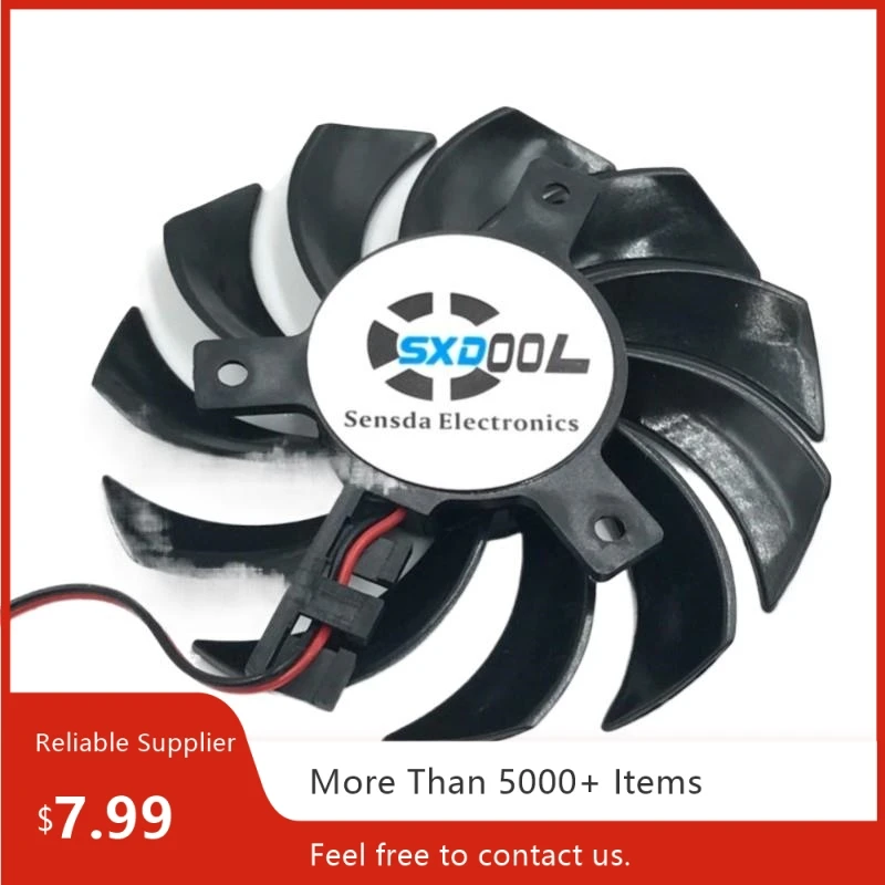75mm 12V グラフィックス カード冷却ファン GA81S2U -NNTB (0.38A、2 ピン) EVGA、Onda GT430 ...