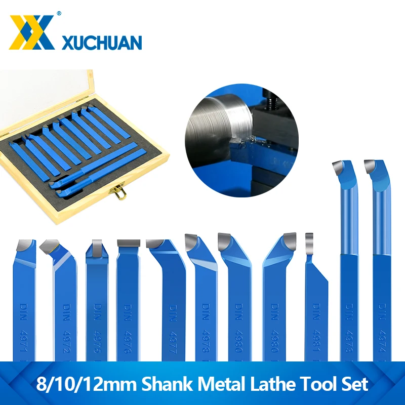 Metal-Lathe-Tool-Set-Shank-Turning-Boring-Bit-Carbide-Tip-Cutting-Mini ...