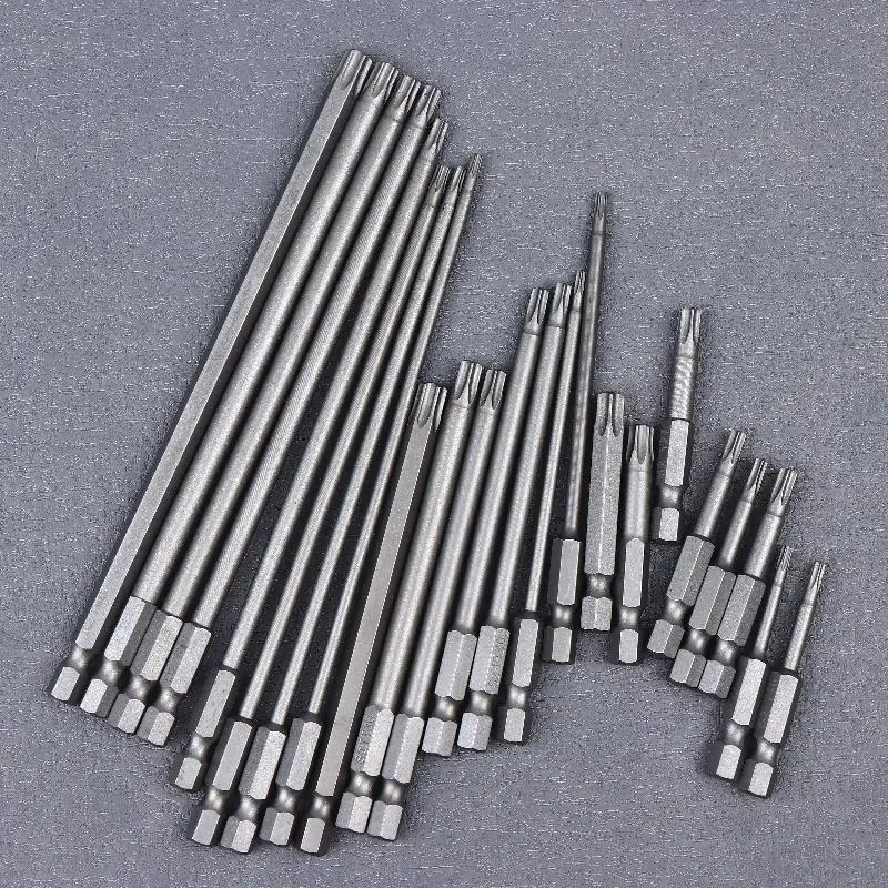 8Pcs/set 50mm/100mm/150mm S2 Steel Torx Screwdriver Bit Set 1/4 Inch ...