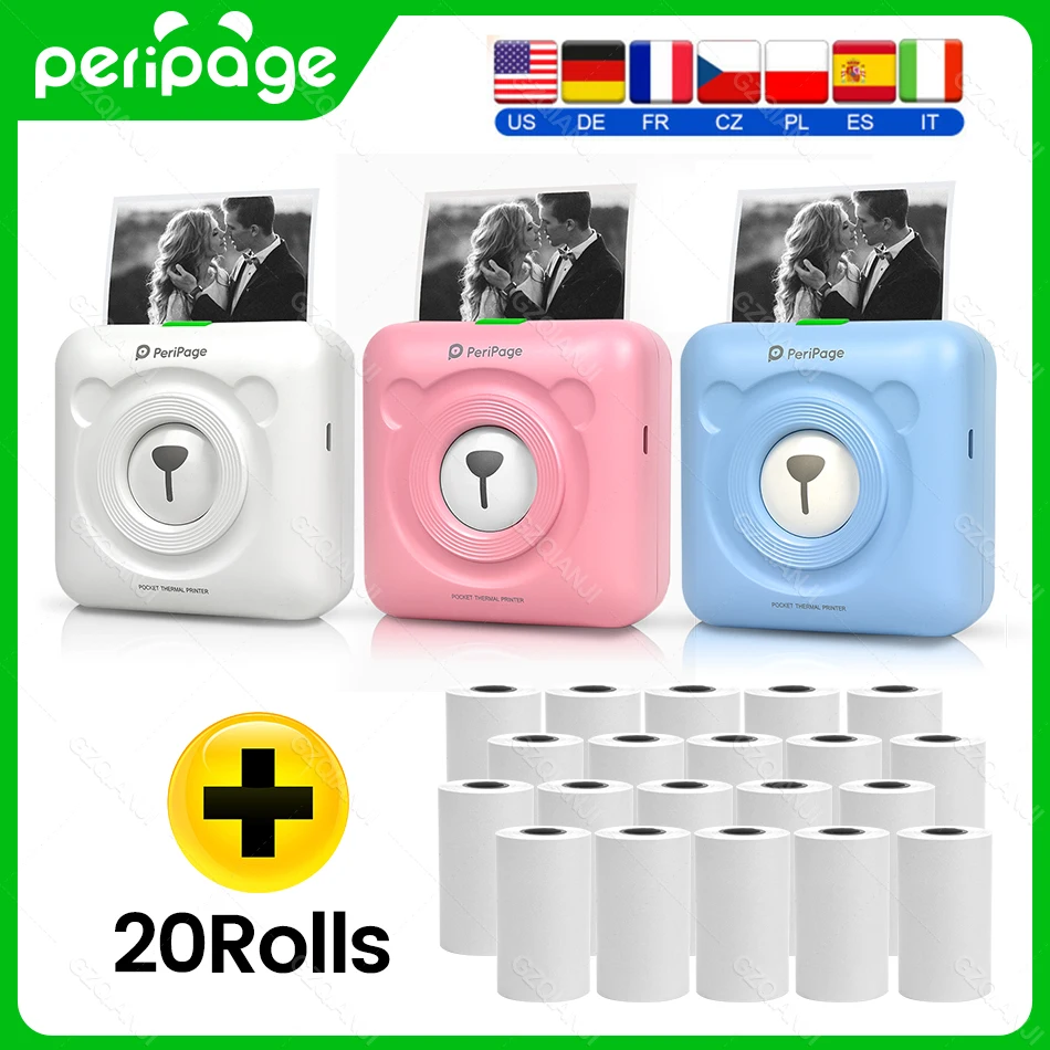 PeriPage Impresora térmica portátil A6, máquina de impresión ...