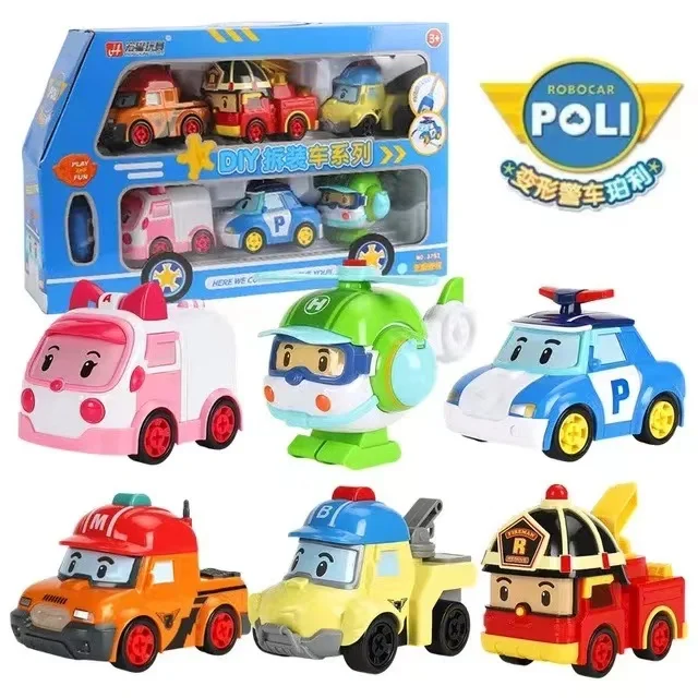 Korean-cartoon-Robocared-Polis-Car-polices-Amber-Roy-Helly-assemble-car ...