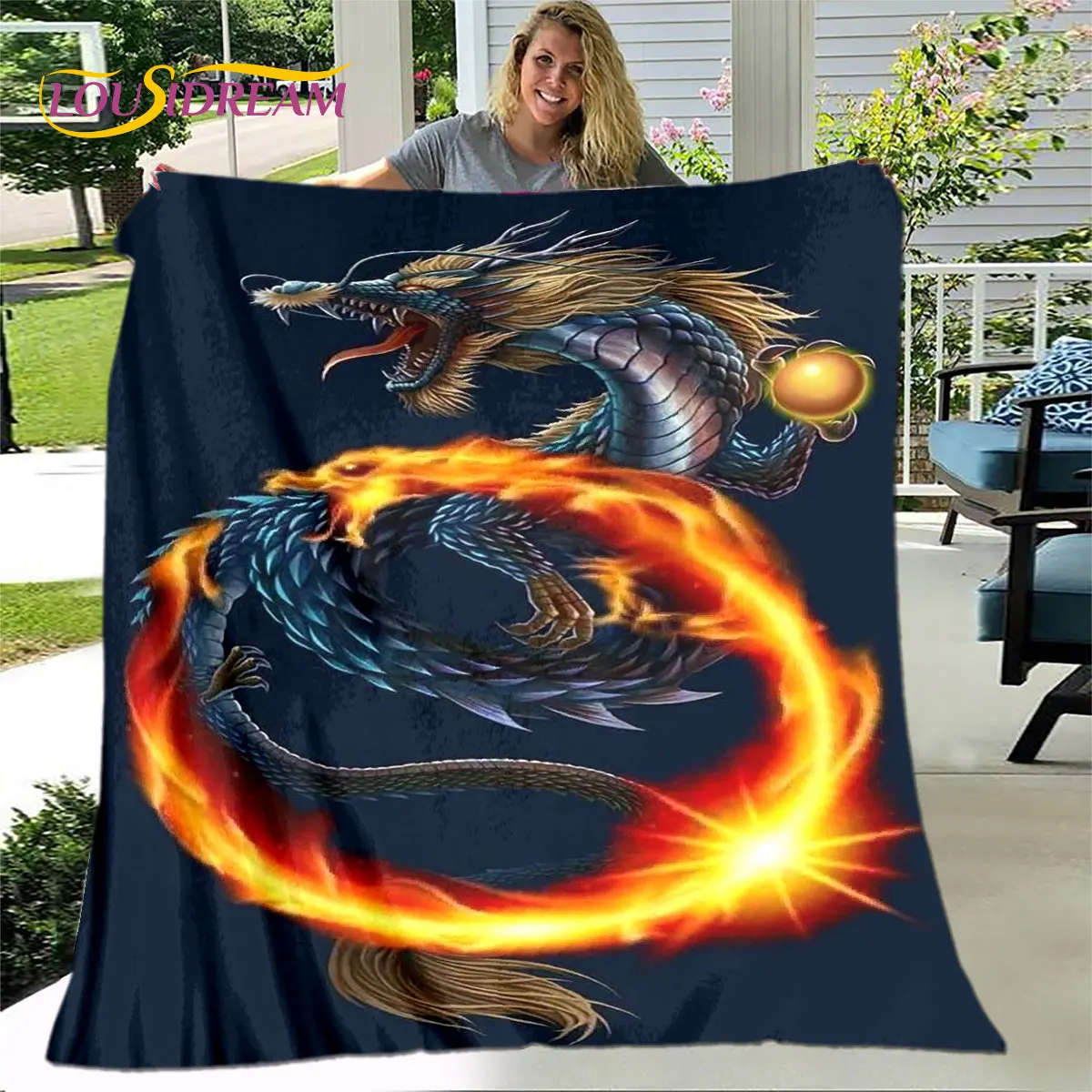3D-Cartoon-Mysterious-Dragon-Series-Blanket-Flannel-Blanket-Throw ...