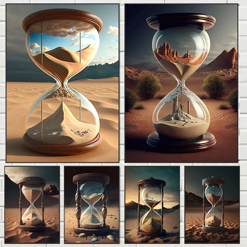 Hourglass-Desert-Sunset-Poster-Abstract-Art-Modern-Picture-Print-Poster ...