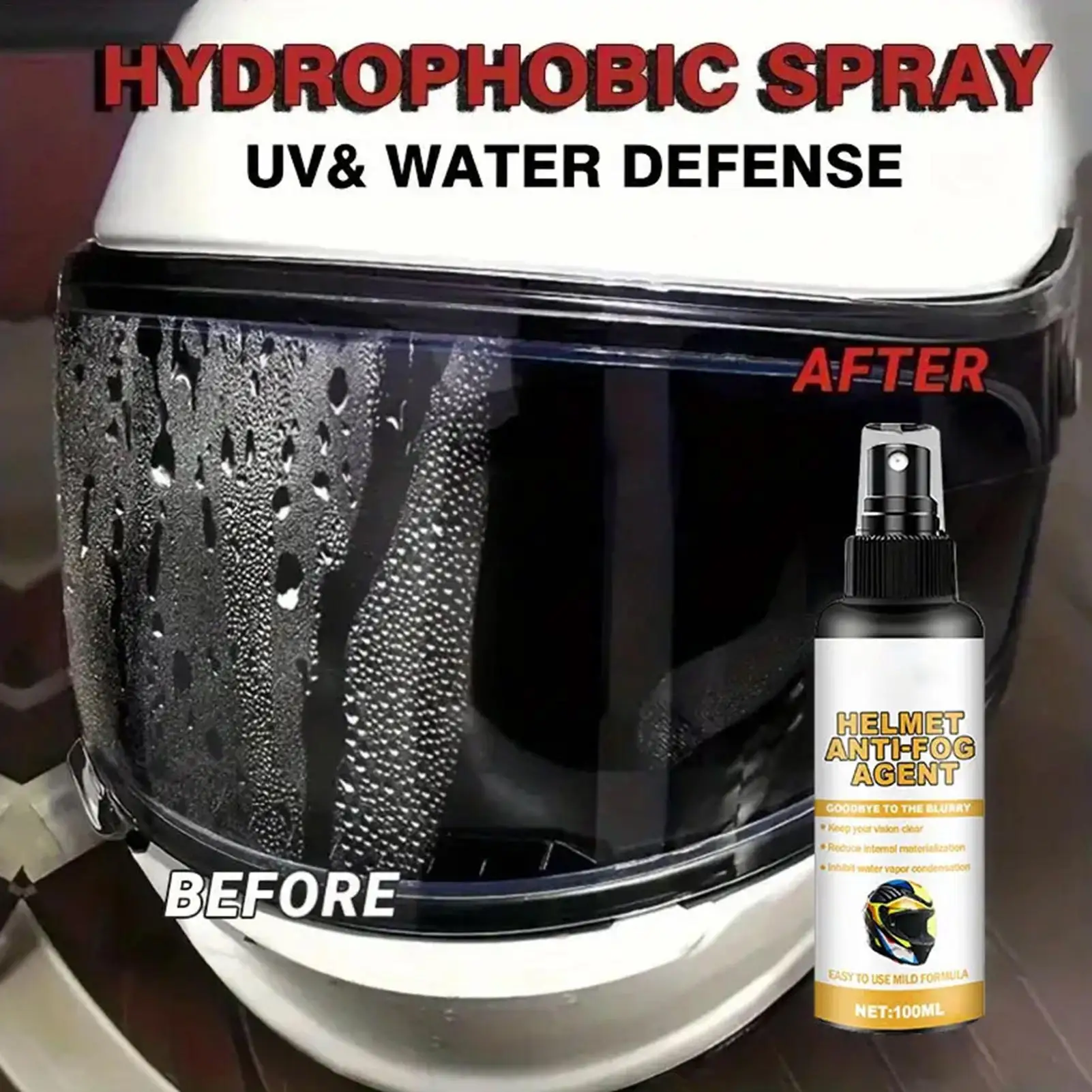 Anti Fog Spray Cleaning Coating Defogger 100ml Helmet Visor Defogging ...