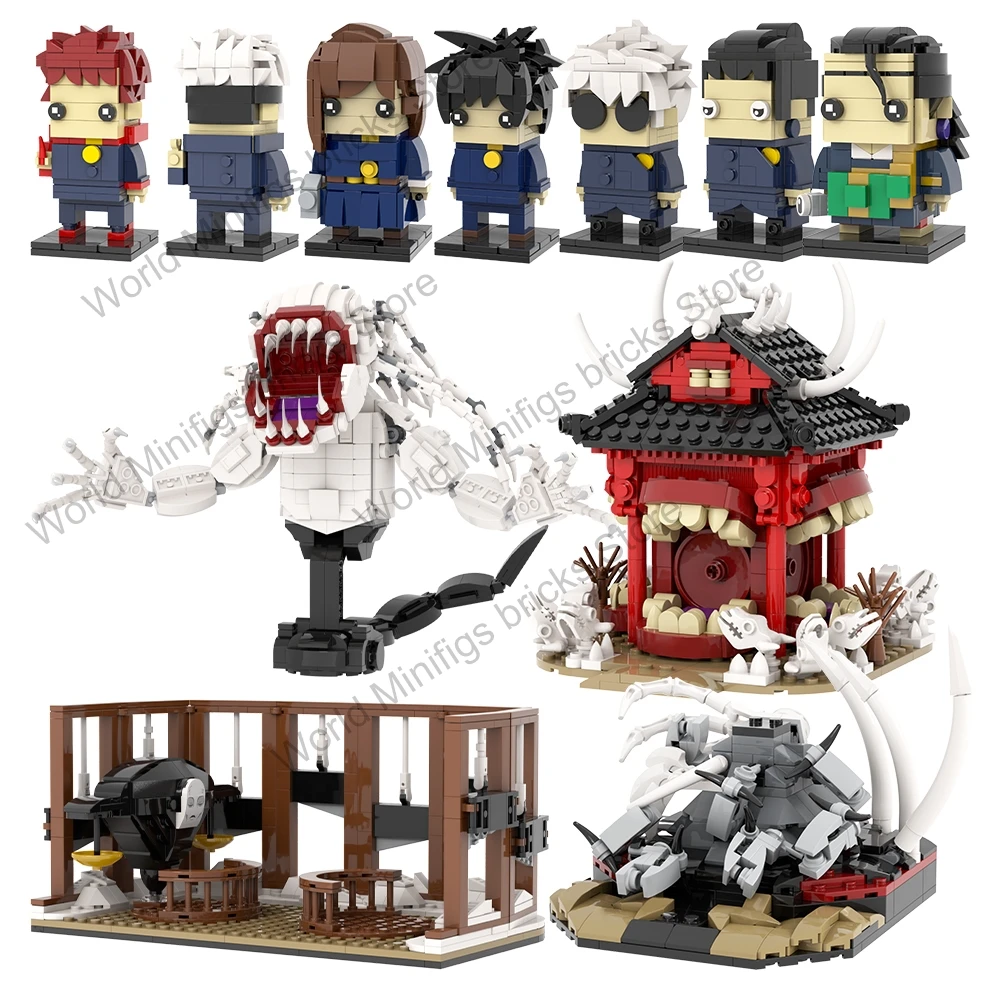 MOC JJK Jujustued Bricks Anime FigureS BrickHeadz Geto Suguru Yuji ...