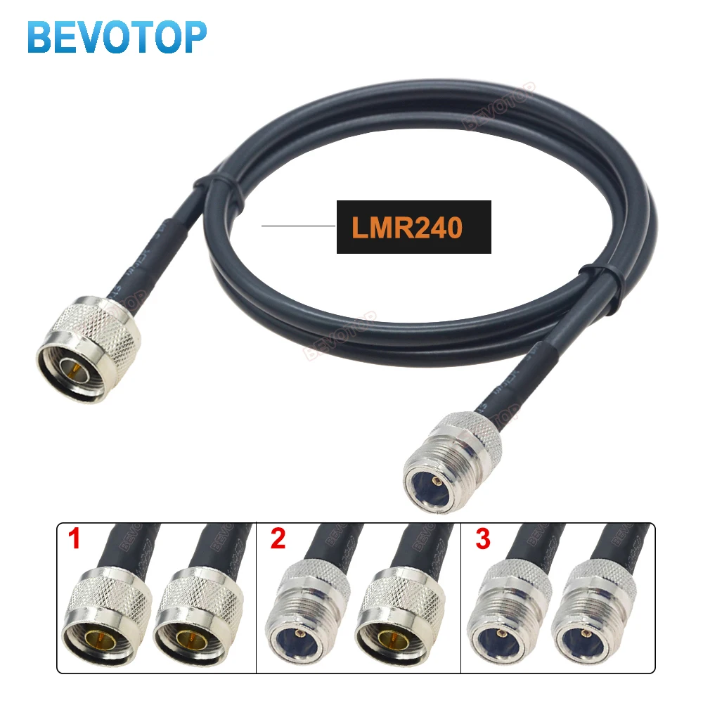 LMR240 Cable N Type Male Plug to Female Jack RF Connector Cable LMR-240 ...