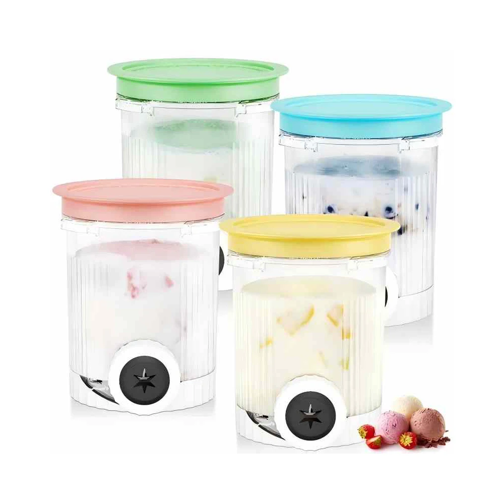 4 Pack Swirl Pints Cup for Ninja NC701 NC700 Series Soft Serve Maker ...