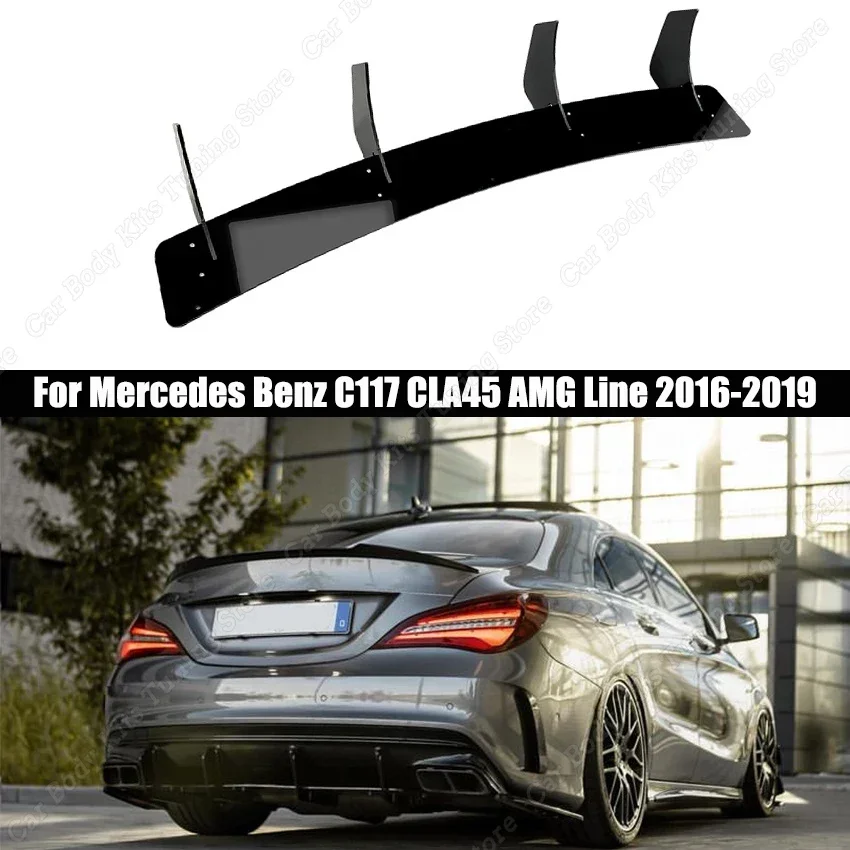 For-Mercedes-Benz-C117-CLA45-AMG-Line-2016-2019-4-Fins-Car-Rear-Side ...