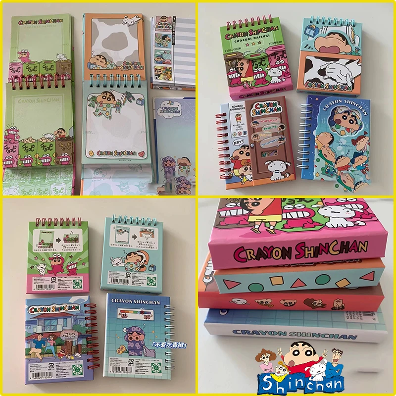 Cartoon Crayon Shin-Chan Magnetic Snap Coil Notebook Color Page Note ...
