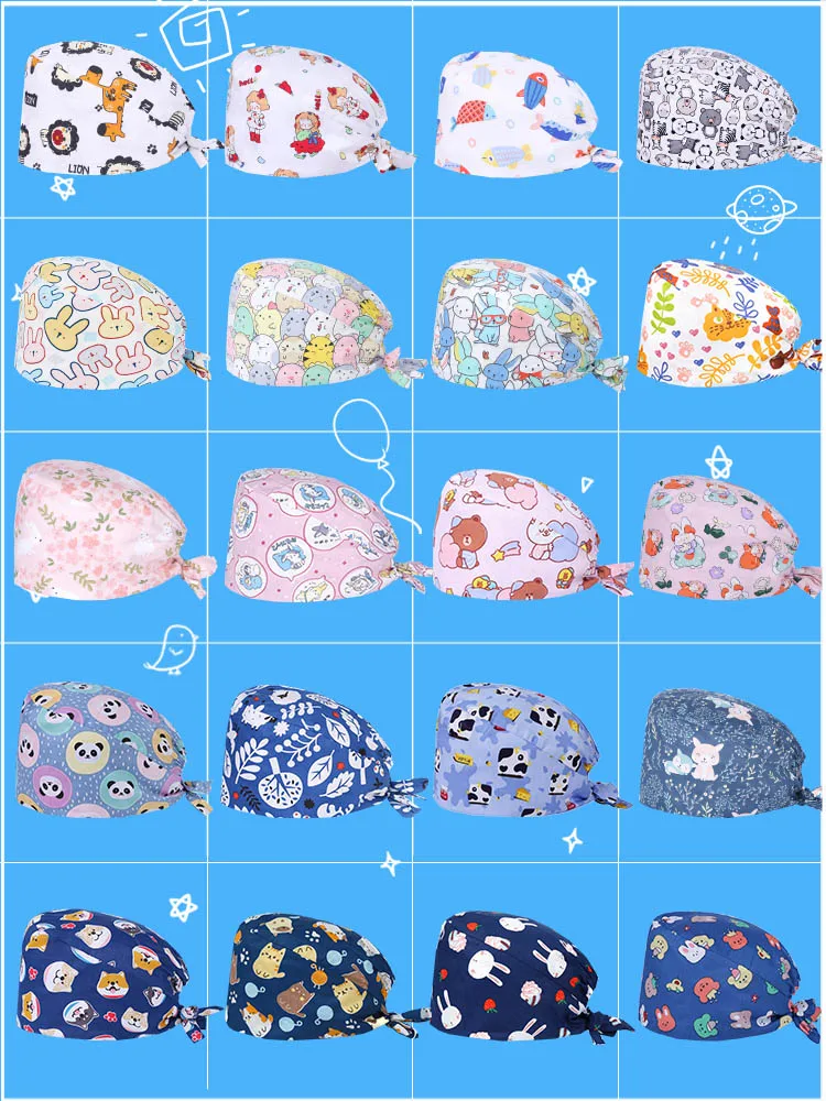Clinical-Scrub-Caps-Surgical-Medical-Hat-Cotton-Nursing-Cap-Breathable ...