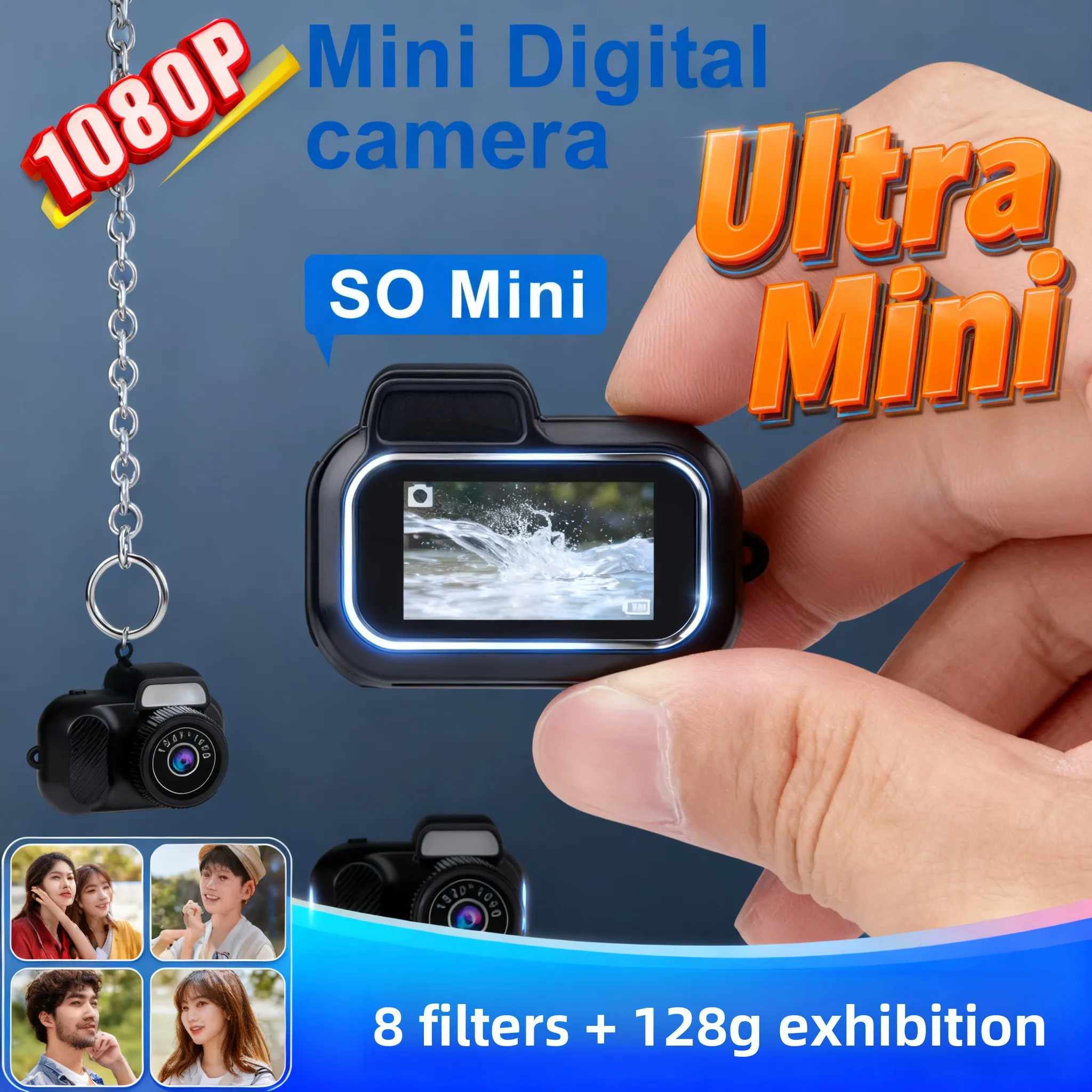 Y3000 Keychain Mini Camera 1080P HD 0.96" Screen CMOS Sensor Supports ...