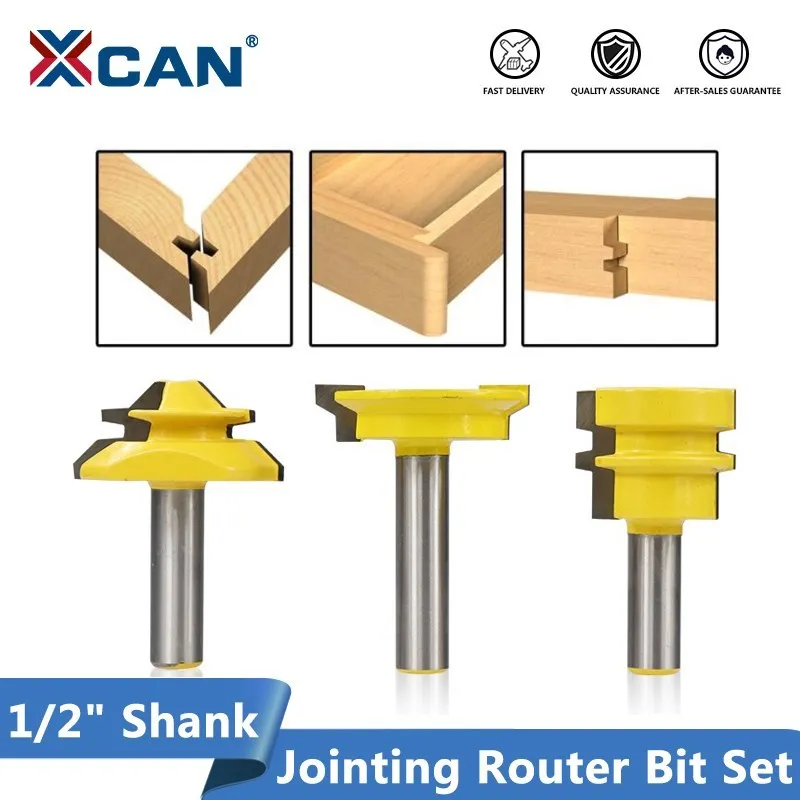 XCAN 1/2" Shank Woodworking Tenon Cutter 45 Degree Lock Miter Router ...