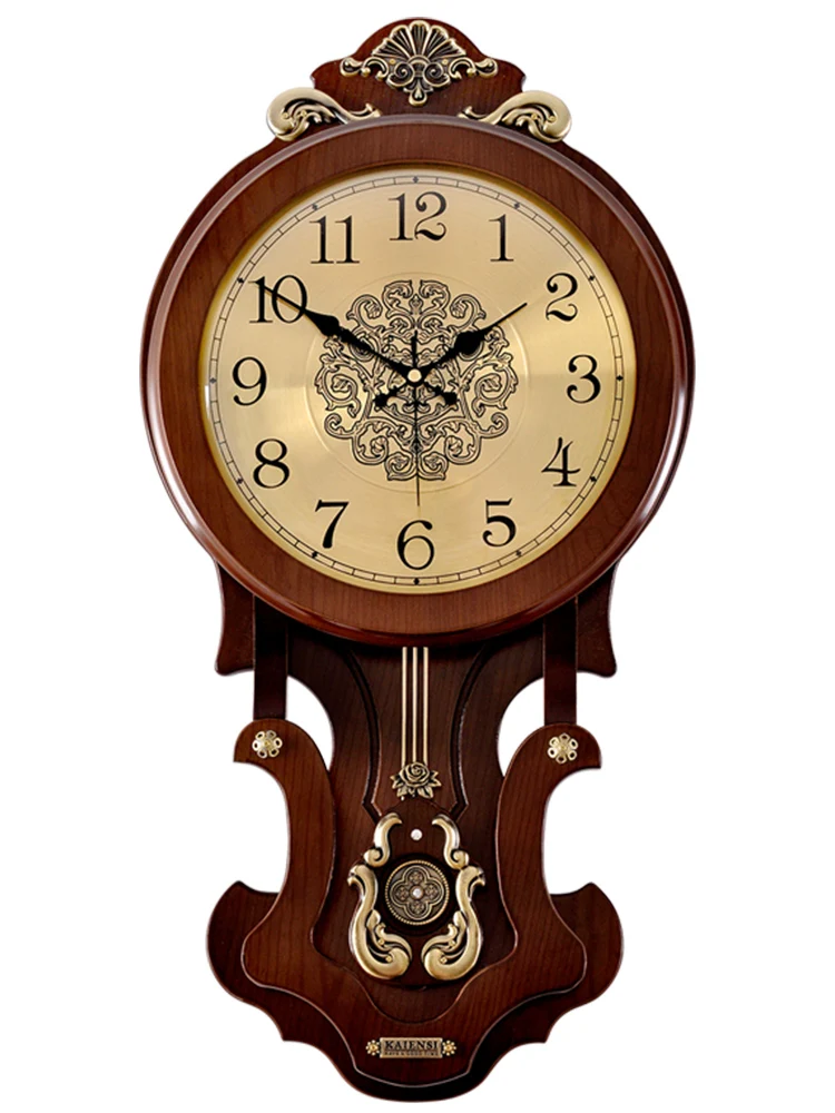 European-Wall-Clock-Vintage-Pendulum-Clock-Wall-Decor-Bell-Living-Room ...