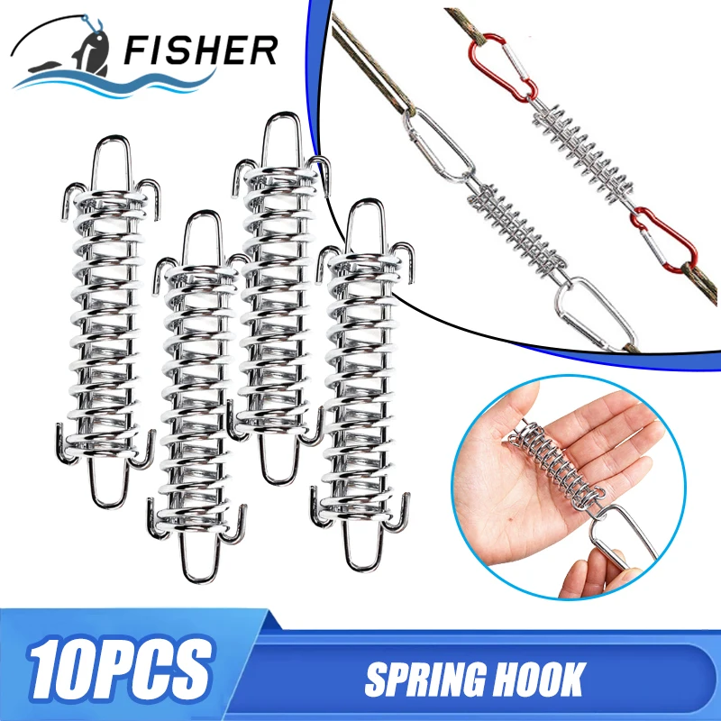 5-10PCS-Spring-Fishbone-Deck-Pegs-Tent-Stakes-Awning-Anchor-Wind-Rope ...