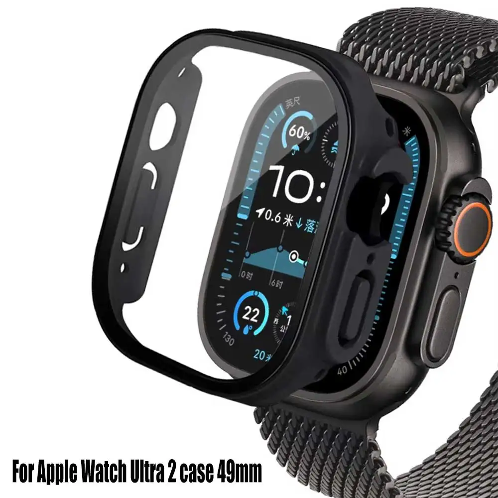 Glass+case For Apple Watch Ultra 2 case 49mm smartwatch PC Bumper ...
