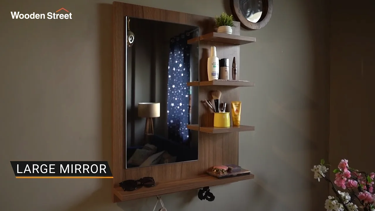 Wooden Dressing table 60 x 45 cm/ wall Mounted Dressing With Mirror And ...