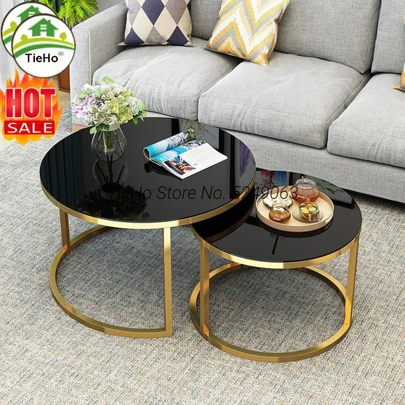 Tempered-Glass-Round-Coffee-Table-for-Living-Room-Easy-Assembly-Center ...