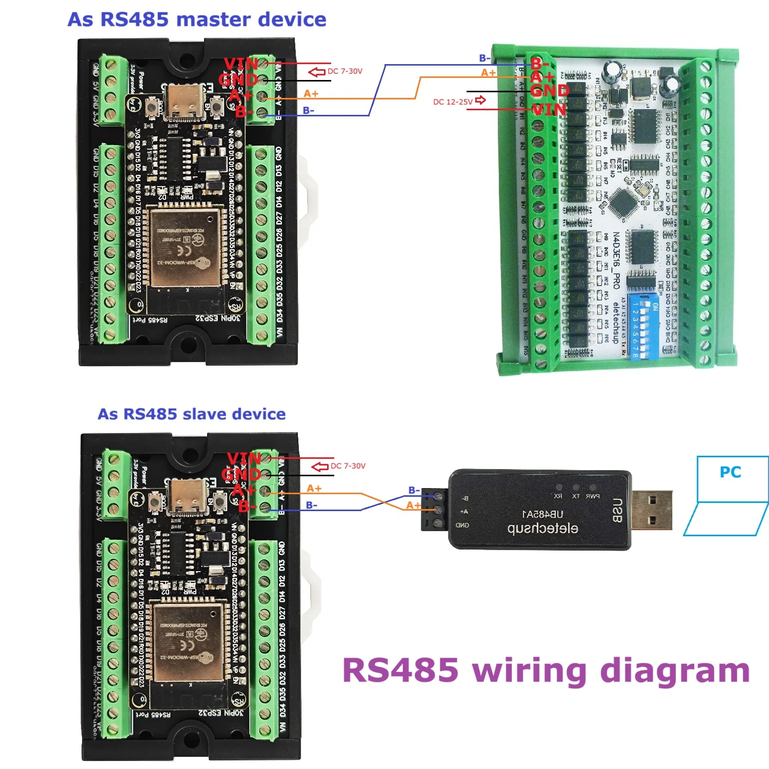 WIFI Bluetooth Multipurpose Expansion Board RS485 Master Slave Device ...