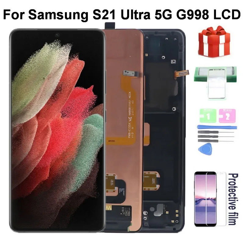 삼성 갤럭시 S21 울트라 5G G998 G998U G998B G998F/DS 디스플레이 터치 스크린 디지타이저 어셈블리 ...