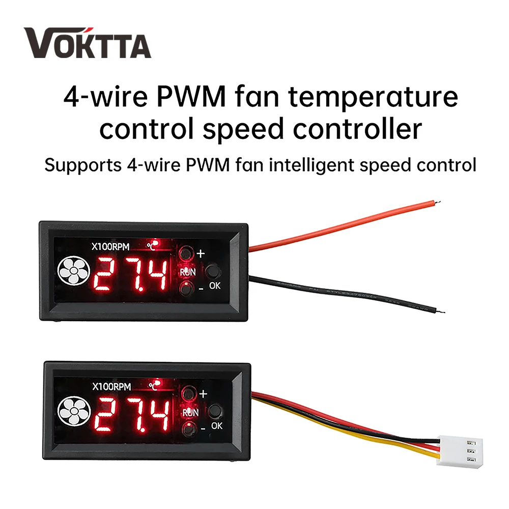 12V 3A 4 Wire PWM Fan Temperature Speed Controller Digital Display ...