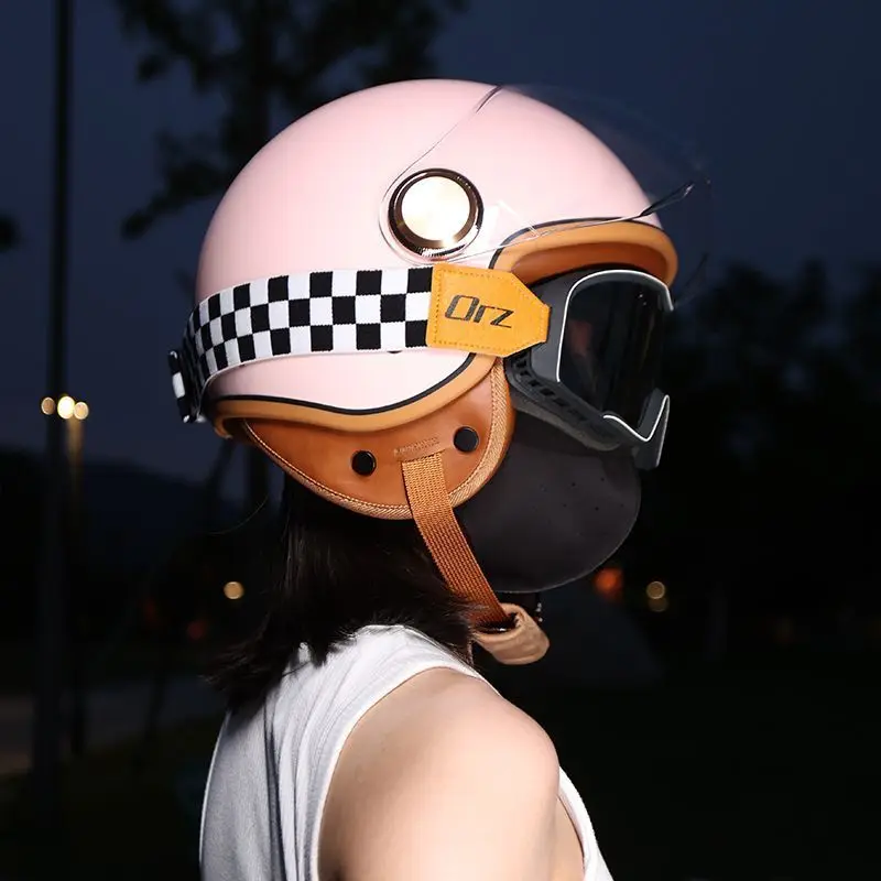 Retro-Half-Face-Motorcycle-Helmet-Vintage-Motorbike-Helmets-Men-Women ...