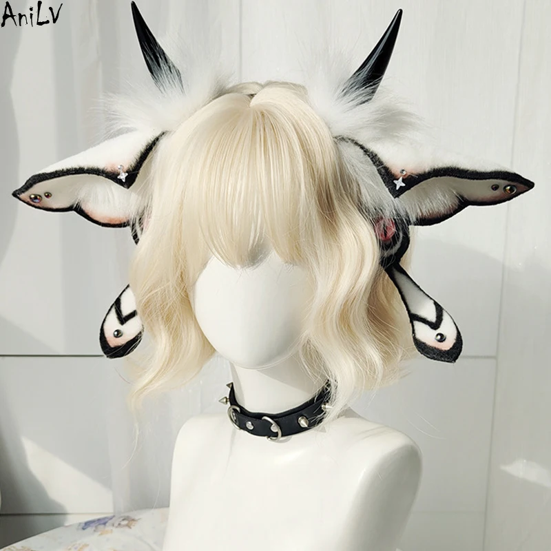AniLV Fantasy Creatures Furry Ear Headband Animal Moth Ears Fursuit ...