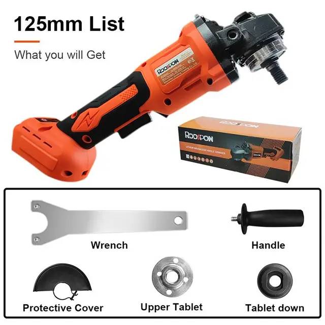 Cordless Angle Grinder Battery Powered Rechargeable Electric 3 Speed ...