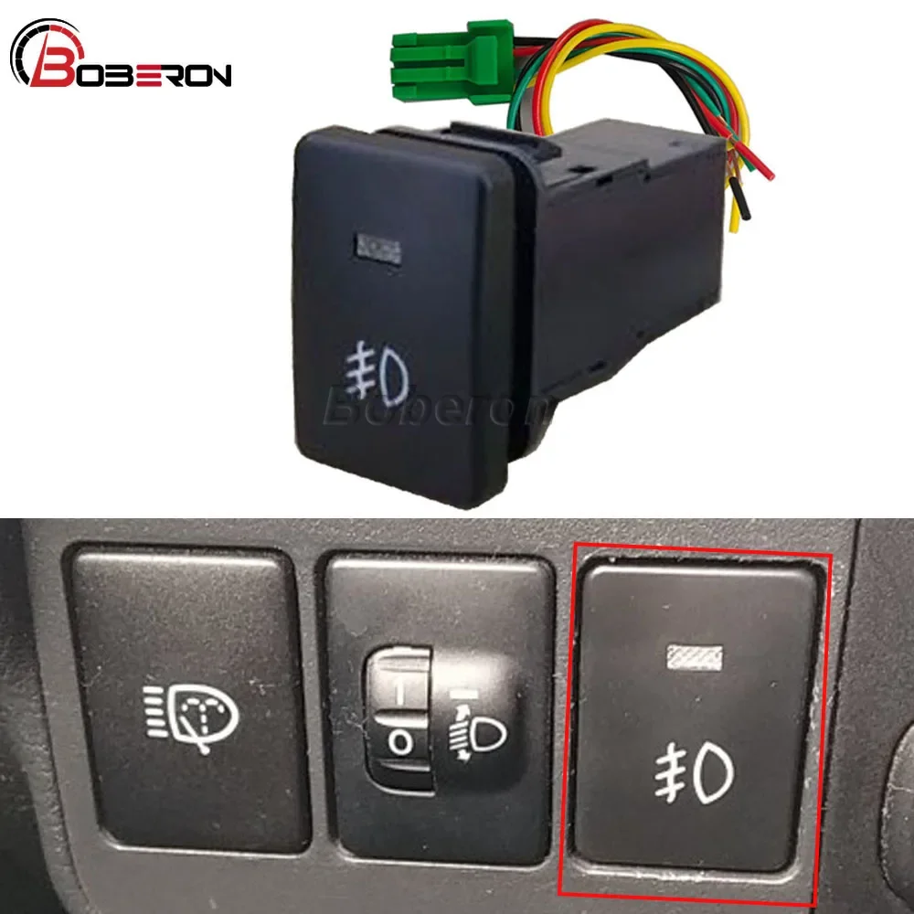 Car LED Light Front Fog Light Switch Push Button With Connection Wire ...