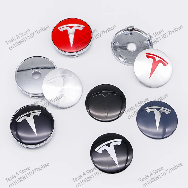 4-pezzi-56mm-Tesla-Hub-Cap-Center-Cap-Logo-Adesivo-di-alta-qualit-per ...
