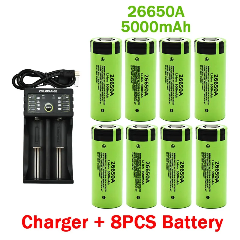 100-New-Original-high-quality-26650-battery-5000mAh-3-7V-50A-lithium ...