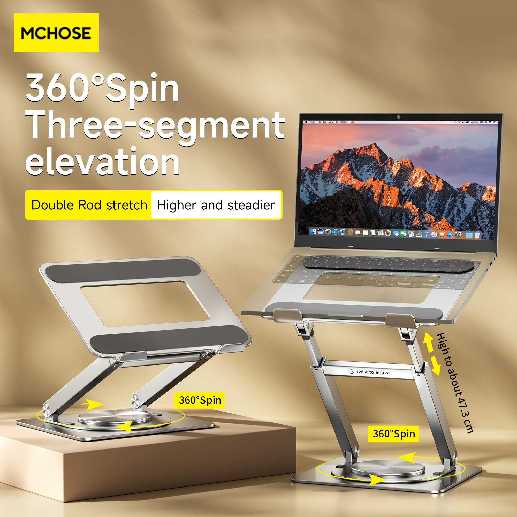 MC-929-Fold-Laptop-Stand-for-Macbook-Air-Pro-Aluminum-Rotate-Notebook ...