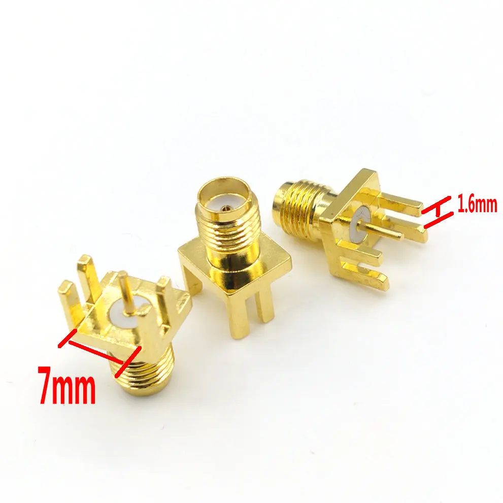 100pcs RF Connector Socket SMA Female plug solder deck PCB clip edge ...