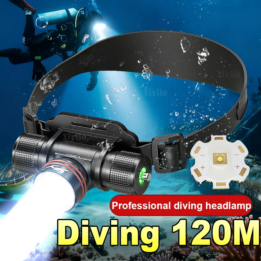 Professional IPX8 Waterproof Headlight LED Powerful Scuba Diving ...