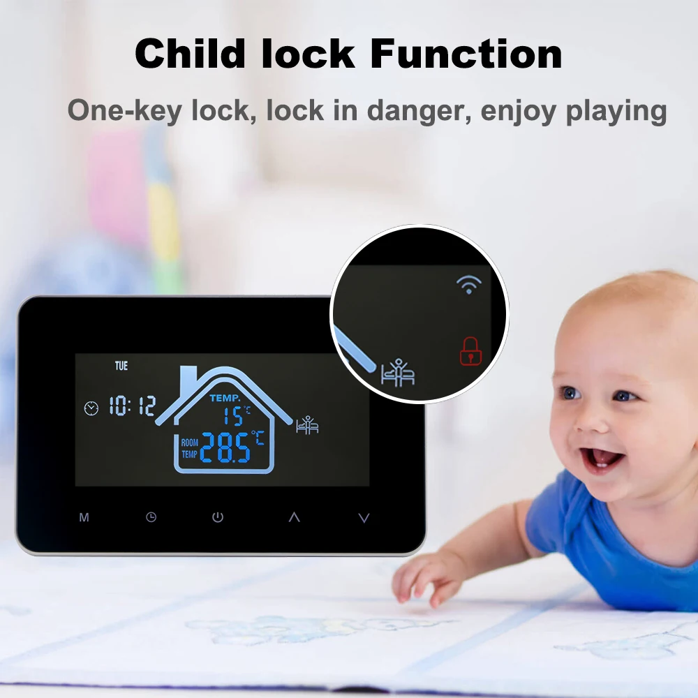 Minco Heat Smart Tuya Wifi Lcd Képernyőn Megjelenő Termosztát 230V 3A/16A Víz/Padlófűtés A ...