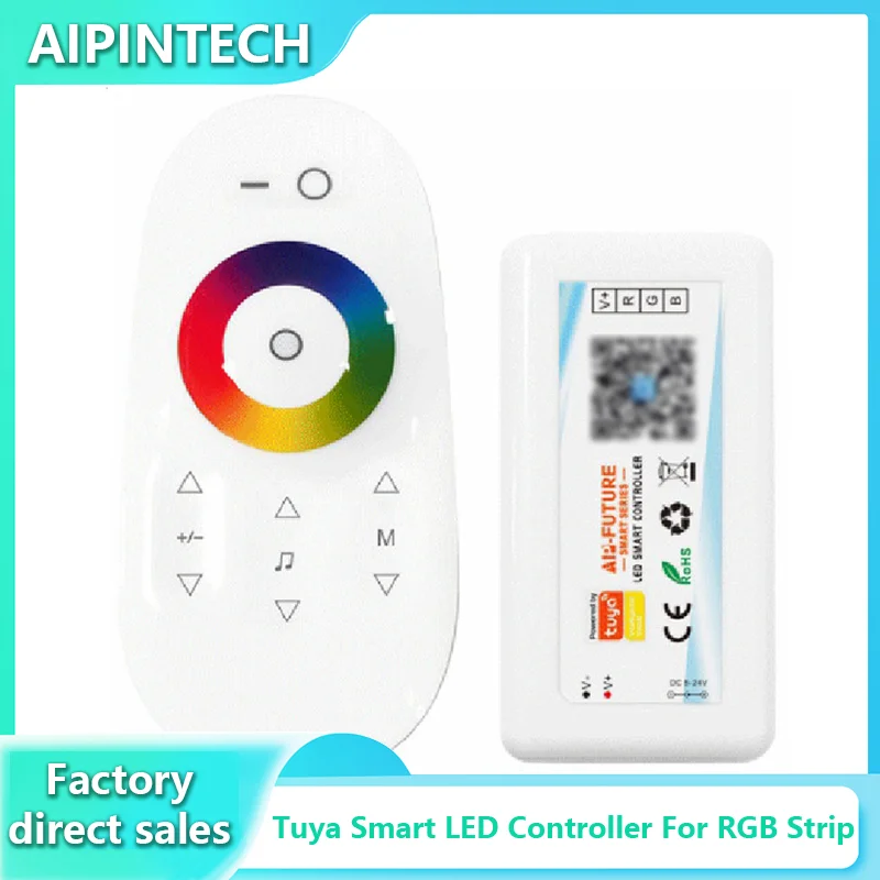 aipintech-wifi-12v-2-4g-rf-remote-control-24v-rgb-color-cob-strip-light ...