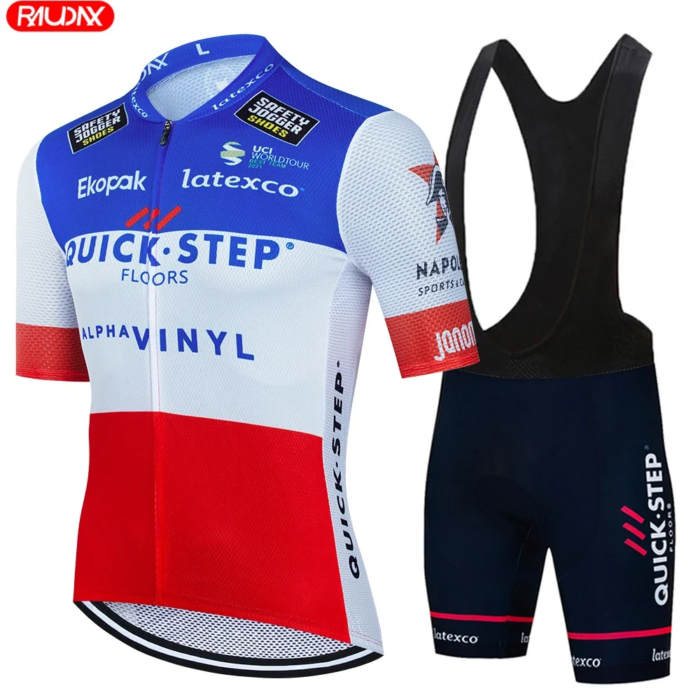 Quick Step Cycling Jersey 2025 Summer Men Anti-UV Cycling Jersey Set ...