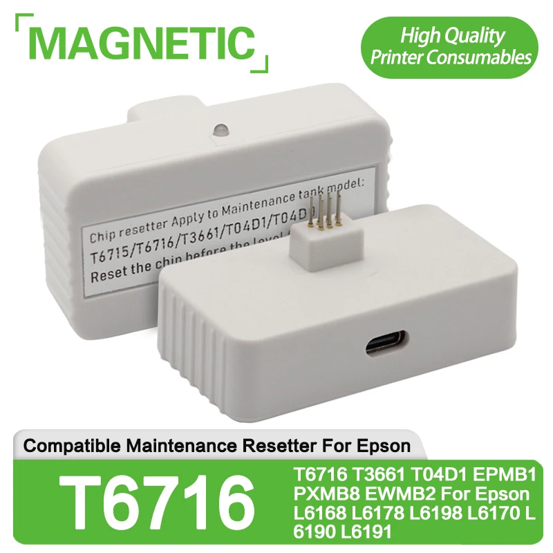 폐잉크 유지 보수 탱크 칩 리셋터, 엡손 L6168, L6178, L6198, L6170, L6190, L6191 용 ...