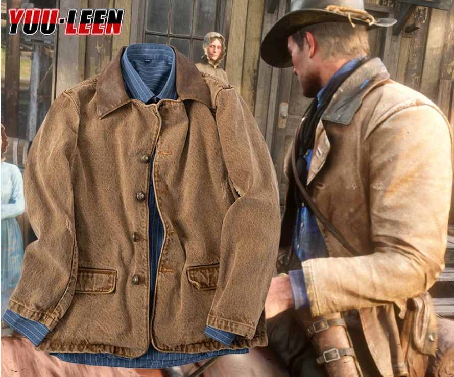 Red Dead Redemption 2 Arthur Morgan Jacket Mens Single Breasted Classic ...