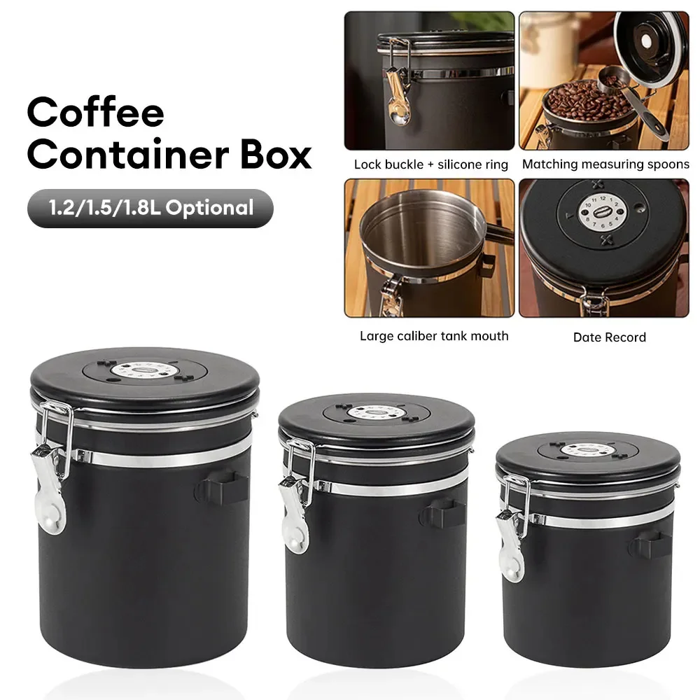 Stainless Steel Airtight Lid Preserves Freshness Storage For Coffee ...