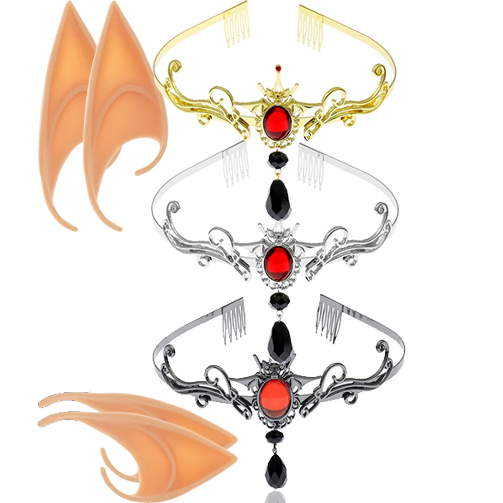 New-Vampire-Bride-Bat-Red-Stone-Headband-Tiara-Halloween-Cosplay-Anime ...