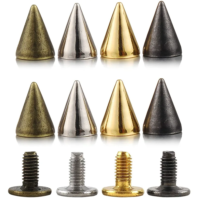10 pièces/ensemble Style Punk cône goujons pointes métal Double ...