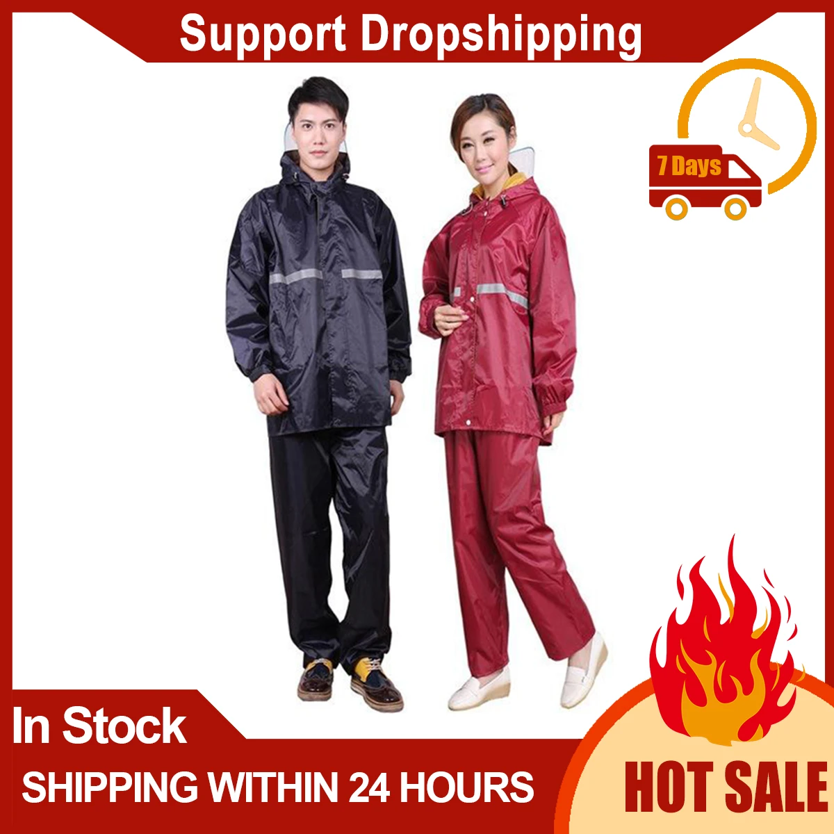 Motorcycle Raincoat Set Portable Oxford Cloth Pvc Rubber Windproof Wide ...