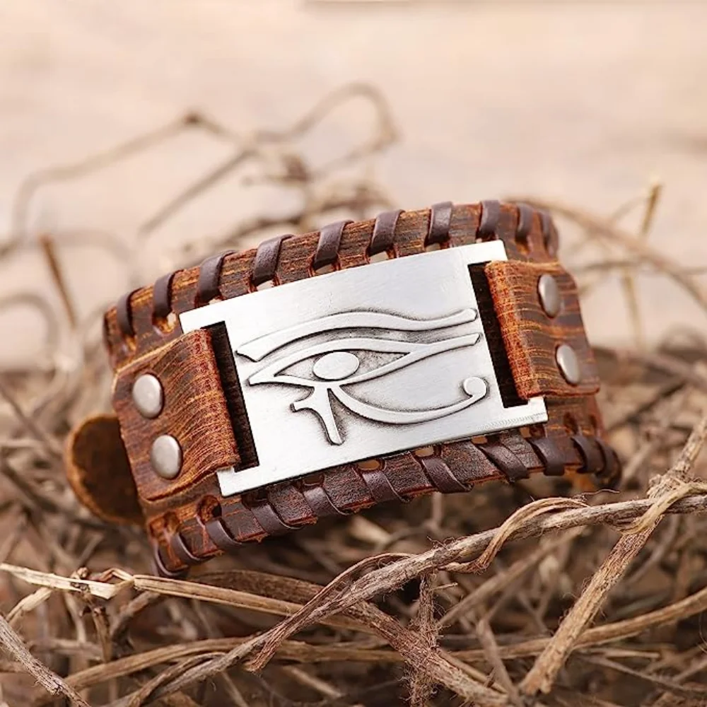 YILUOCD-Viking-Genuine-Leather-Wrap-Bracelets-Punk-Eye-of-Horus ...