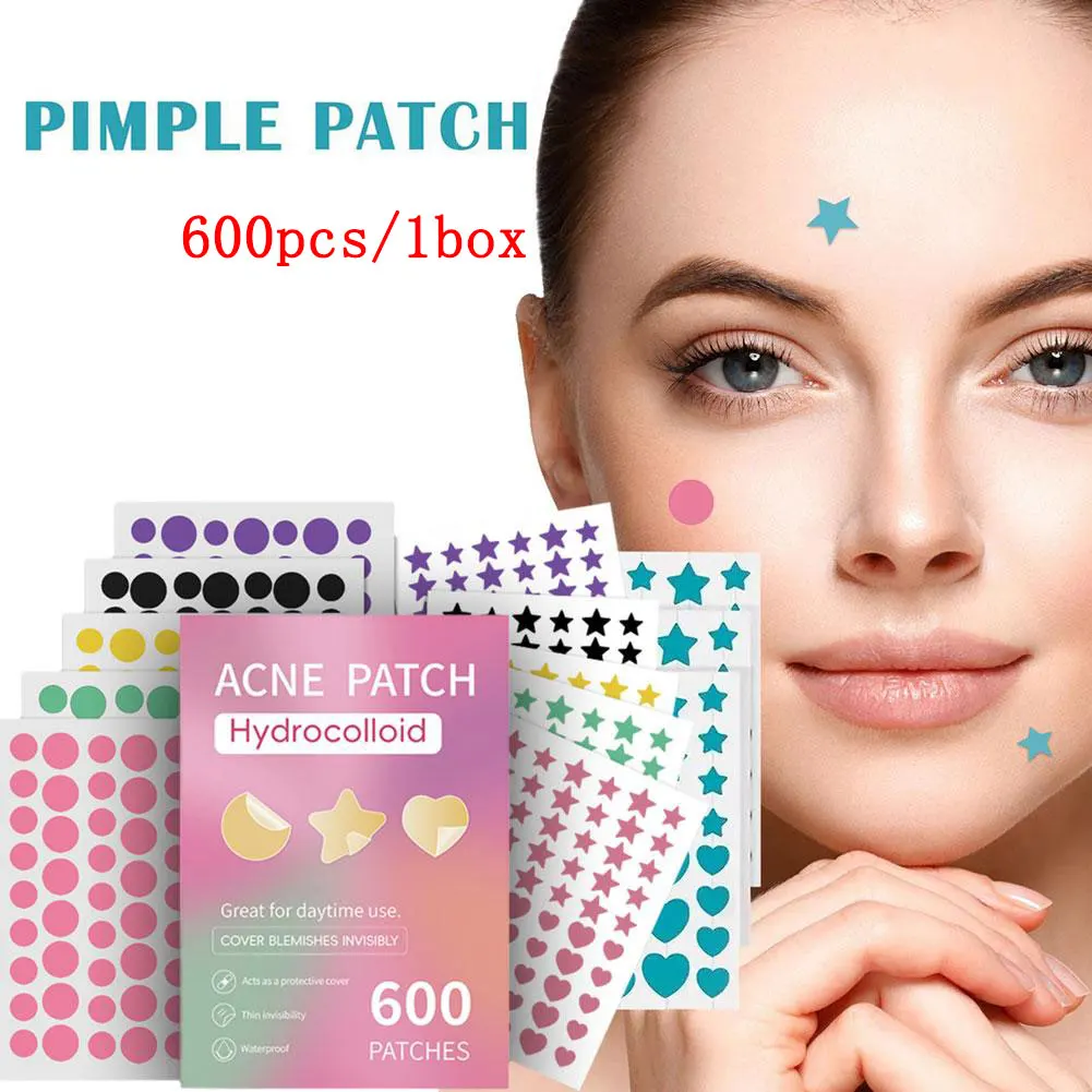 600pc Acne Patches Five-color Mixed Star Pimple Patch Blemish Cover ...
