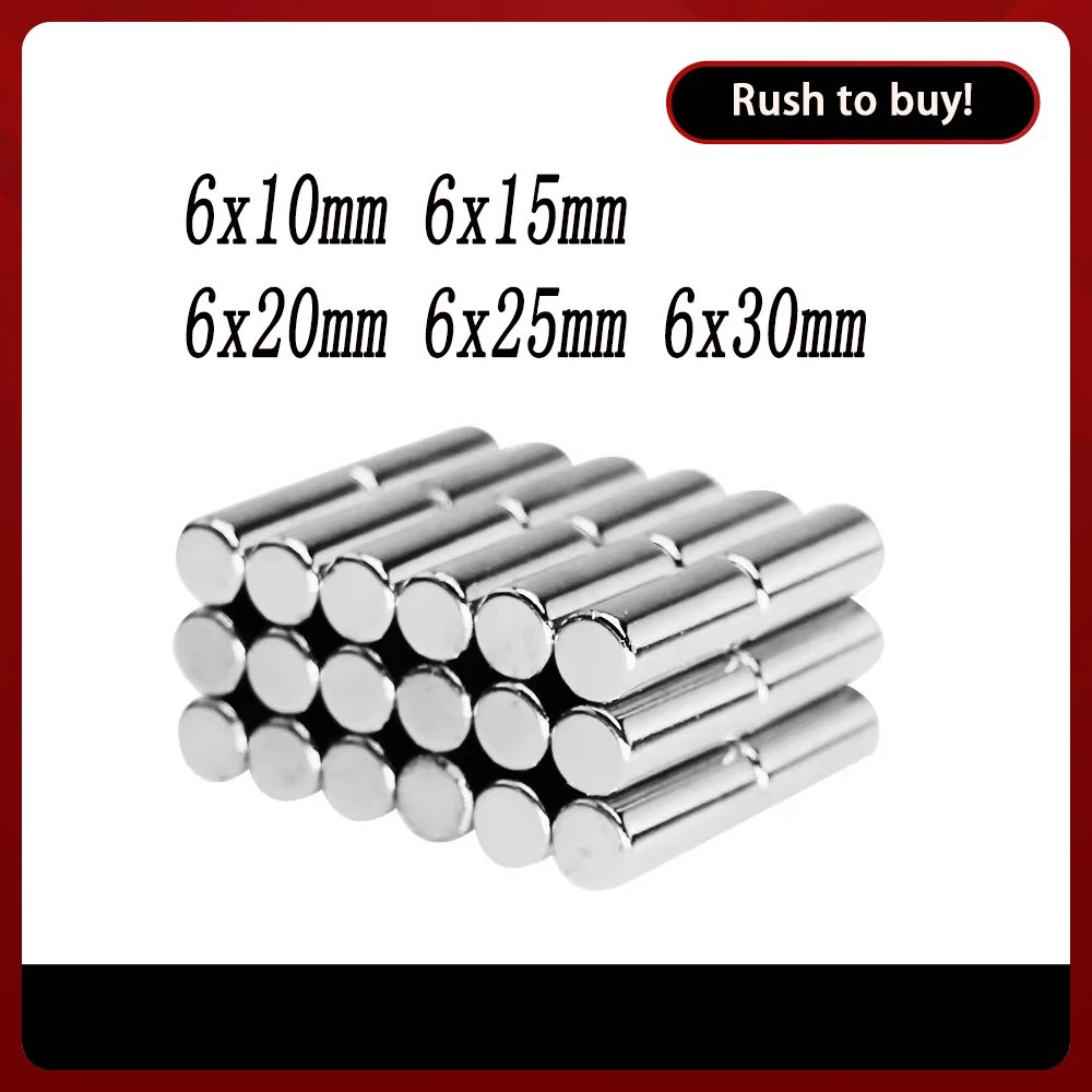 6x15-Thick-Strong-Cylinder-Rare-Earth-Magnet-6mm-25mm-Round-Neodymium ...