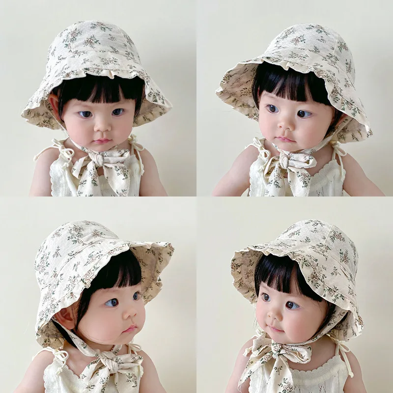Summer-Baby-Girl-Princess-Hat-Sweet-Flower-Print-Big-brim-Sun-Hat-for ...